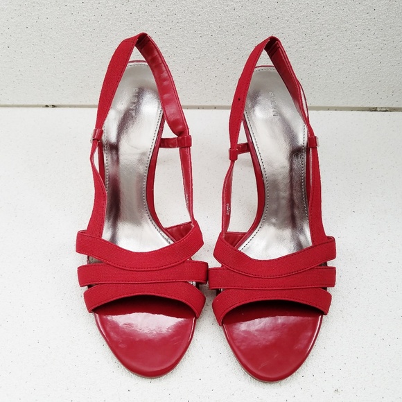 FIONI Clothing | Shoes | Fioni Cherry Red Sandal Peep Pumps | Poshmark